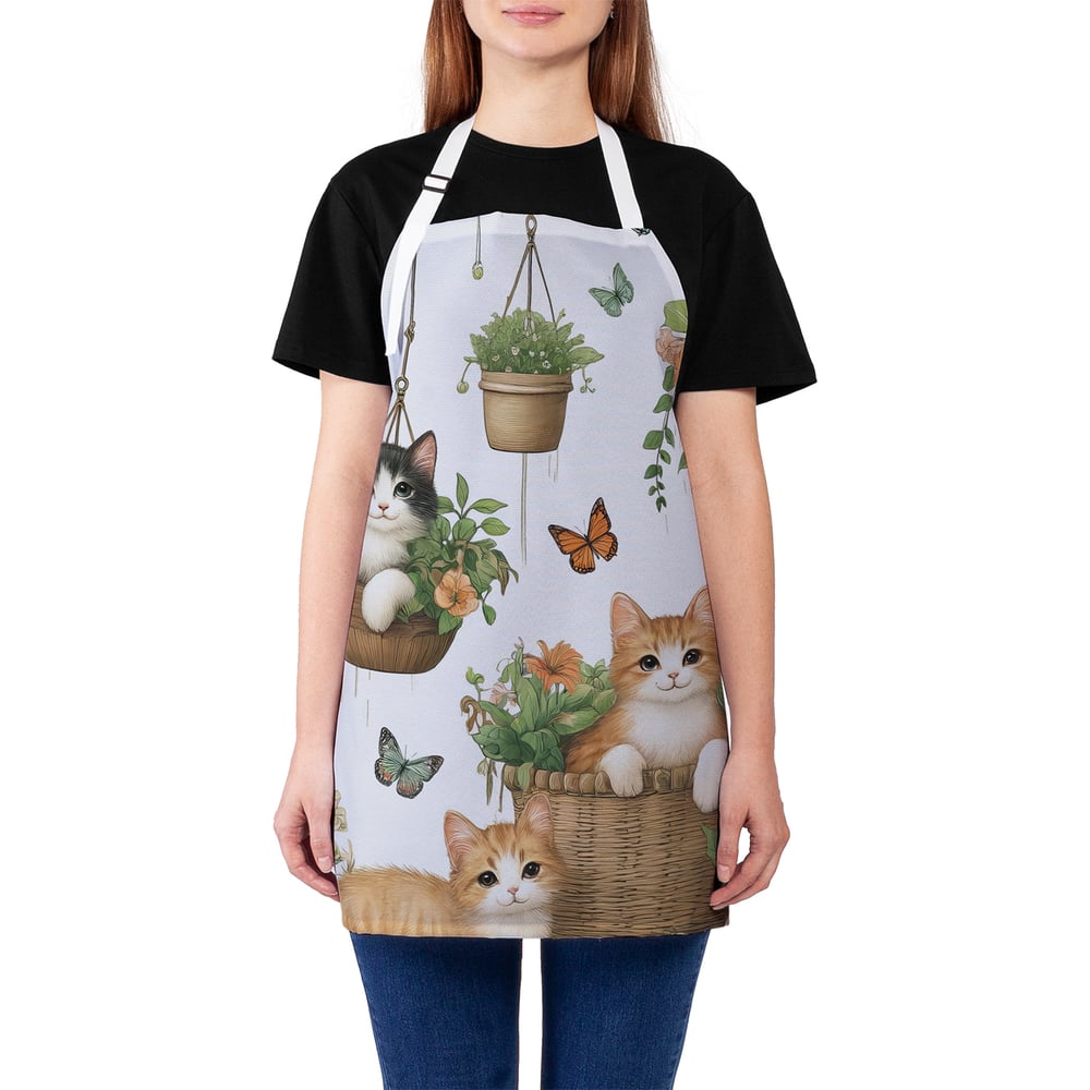 Фартук кухонный JoyArty Котики в горшках, универсальный размер, для женщин и мужчин, ap_sd3498 ...