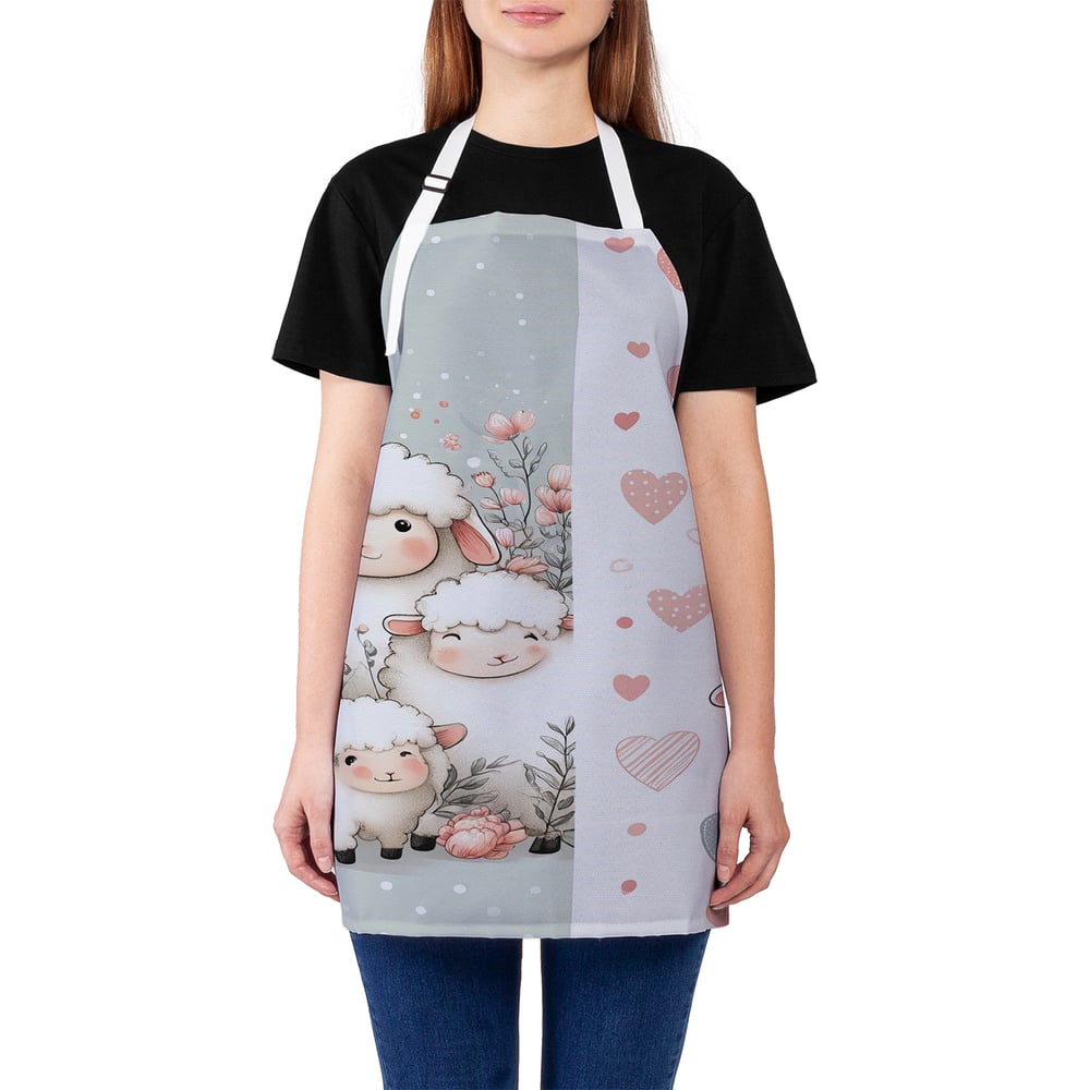 Фартук кухонный JoyArty Милые овечки, универсальный размер, для женщин и мужчин, ap_sd3439 ...