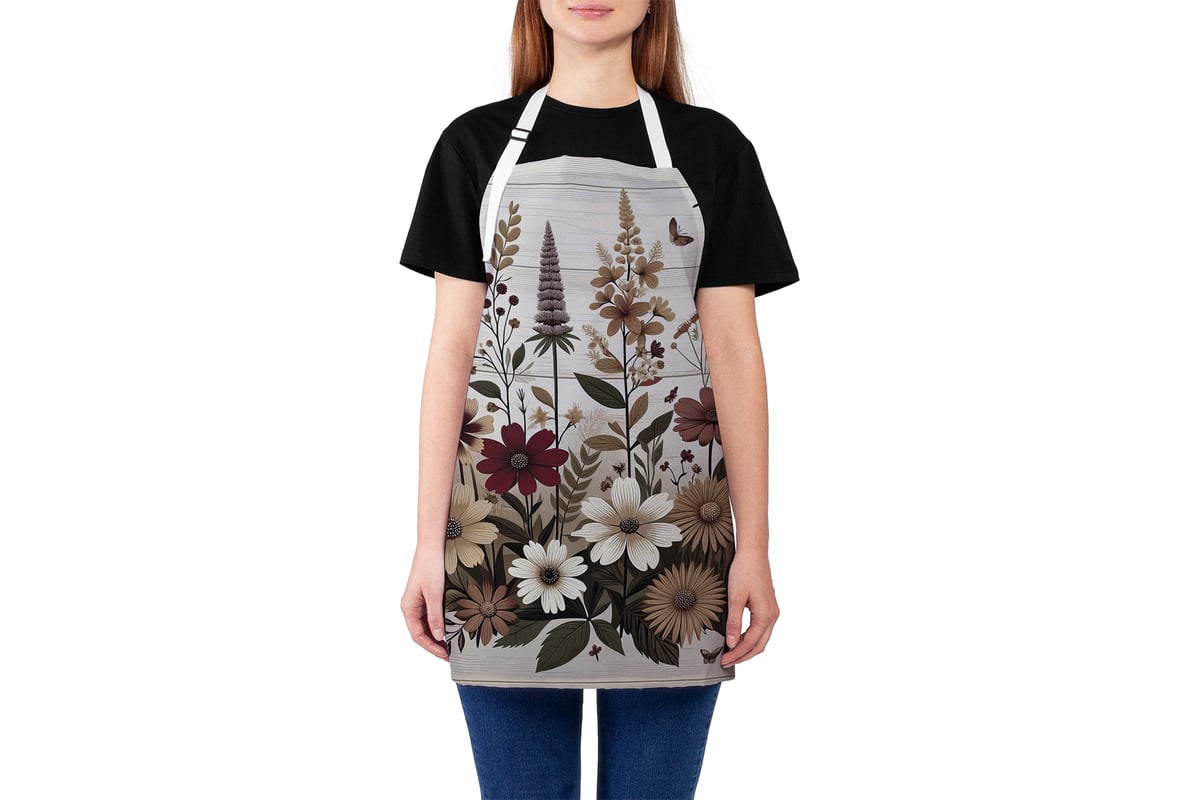 Фартук кухонный JoyArty Бабочки на лугу, универсальный размер, для женщин и мужчин, ap_sd3574 ...