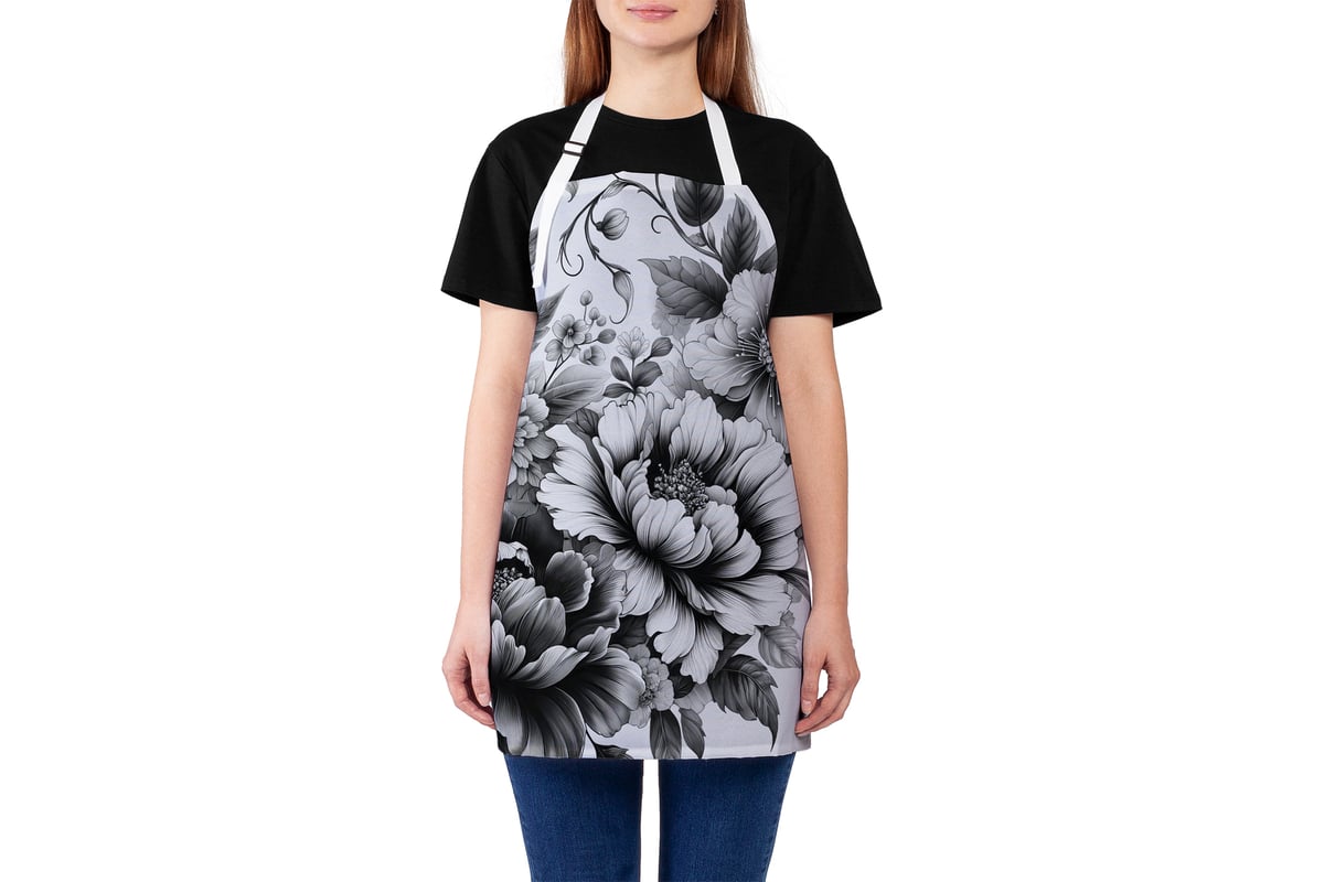 Фартук кухонный JoyArty Удивительные цветы, универсальный размер, для женщин и мужчин, ap_sd3589 ...