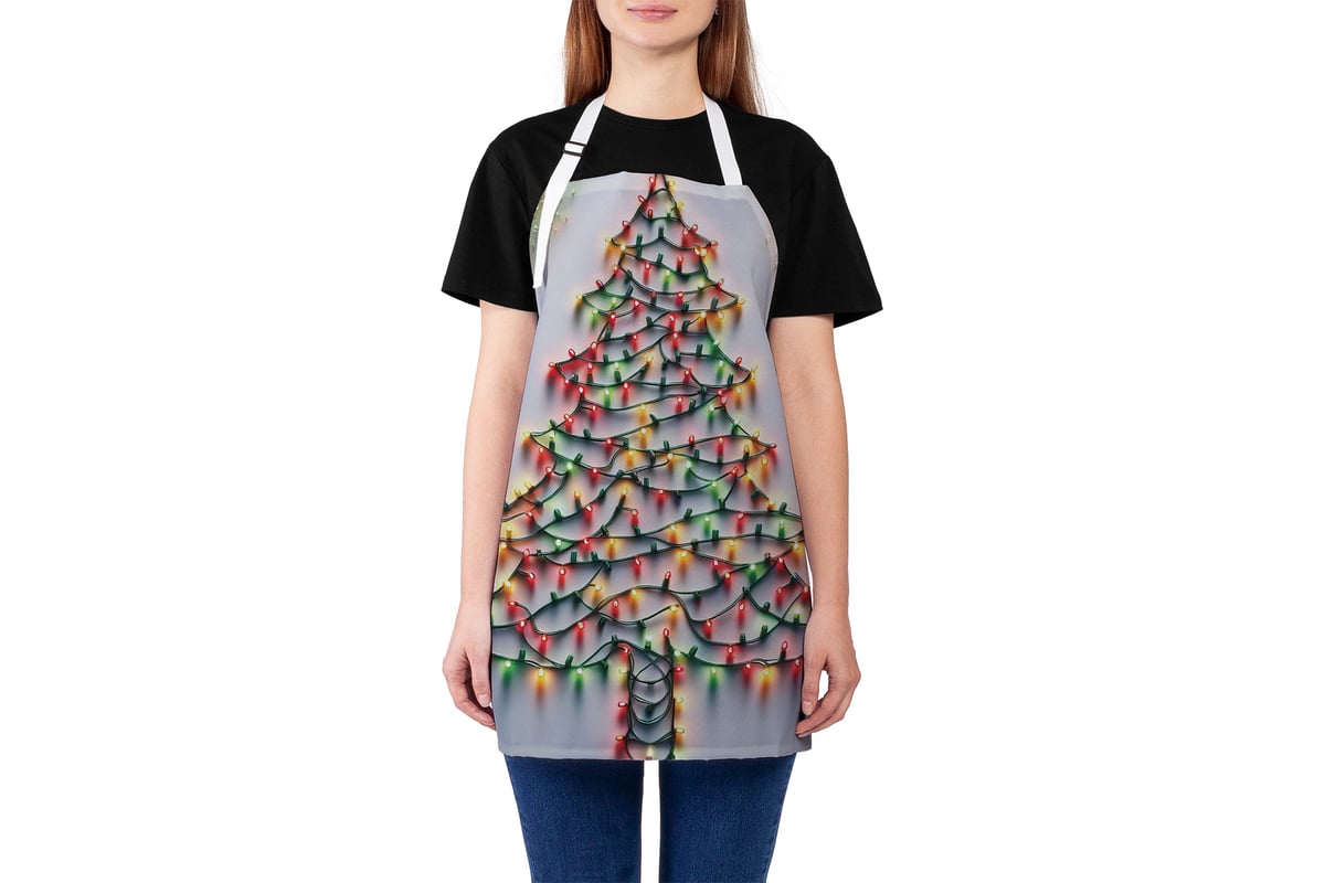 Фартук кухонный JoyArty Елочка гори, универсальный размер, для женщин и мужчин, серия Новый год ...