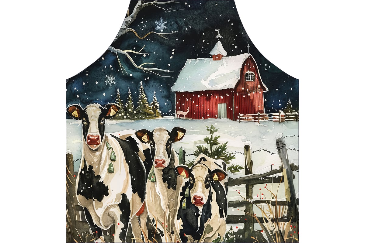 Фартук кухонный JoyArty Коровы на прогулке, универсальный размер, для женщин и мужчин, серия ...