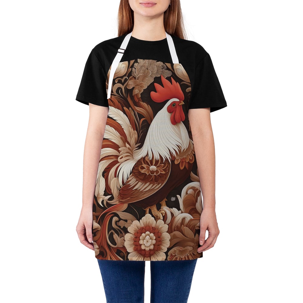 Фартук кухонный JoyArty Петух в цветах, универсальный размер, для женщин и мужчин, ap_sd3448 ...