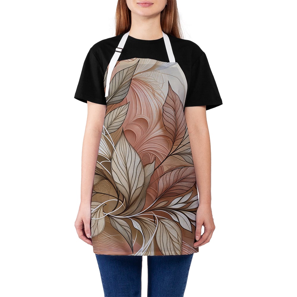 Фартук кухонный JoyArty Нежные листья, универсальный размер, для женщин и мужчин, ap_sd3471 ...
