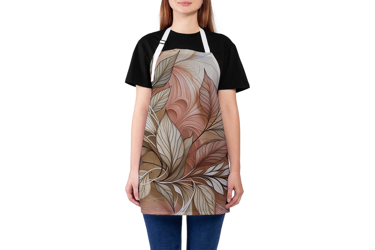 Фартук кухонный JoyArty Нежные листья, универсальный размер, для женщин и мужчин, ap_sd3471 ...