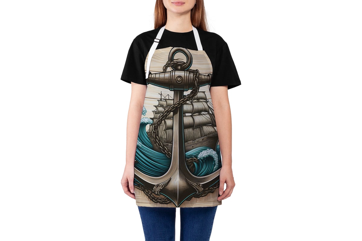 Фартук кухонный JoyArty Якорь на дереве, универсальный размер, для женщин и мужчин, ap_sd3524 ...