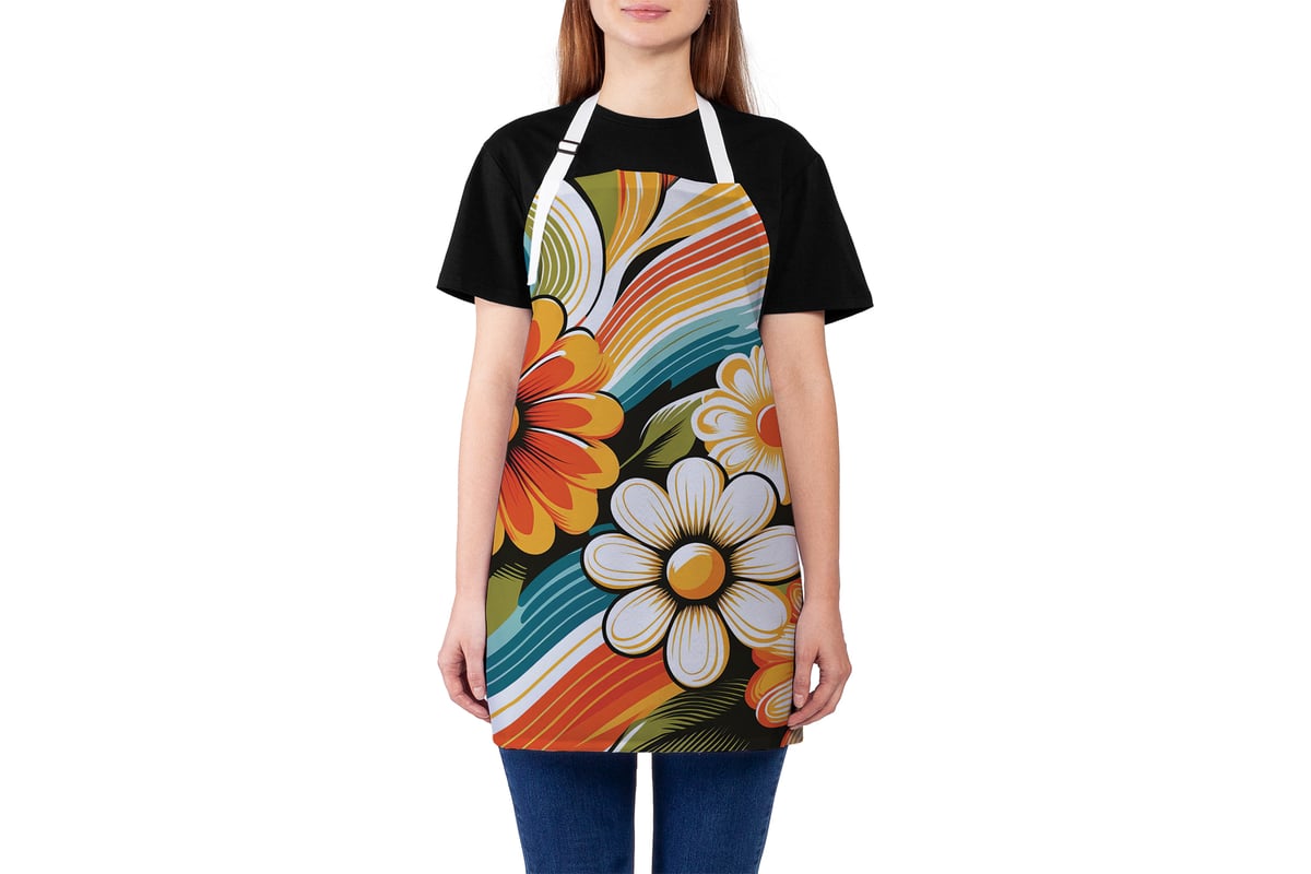 Фартук кухонный JoyArty Раскраска цветов, универсальный размер, для женщин и мужчин, ap_sd3549 ...