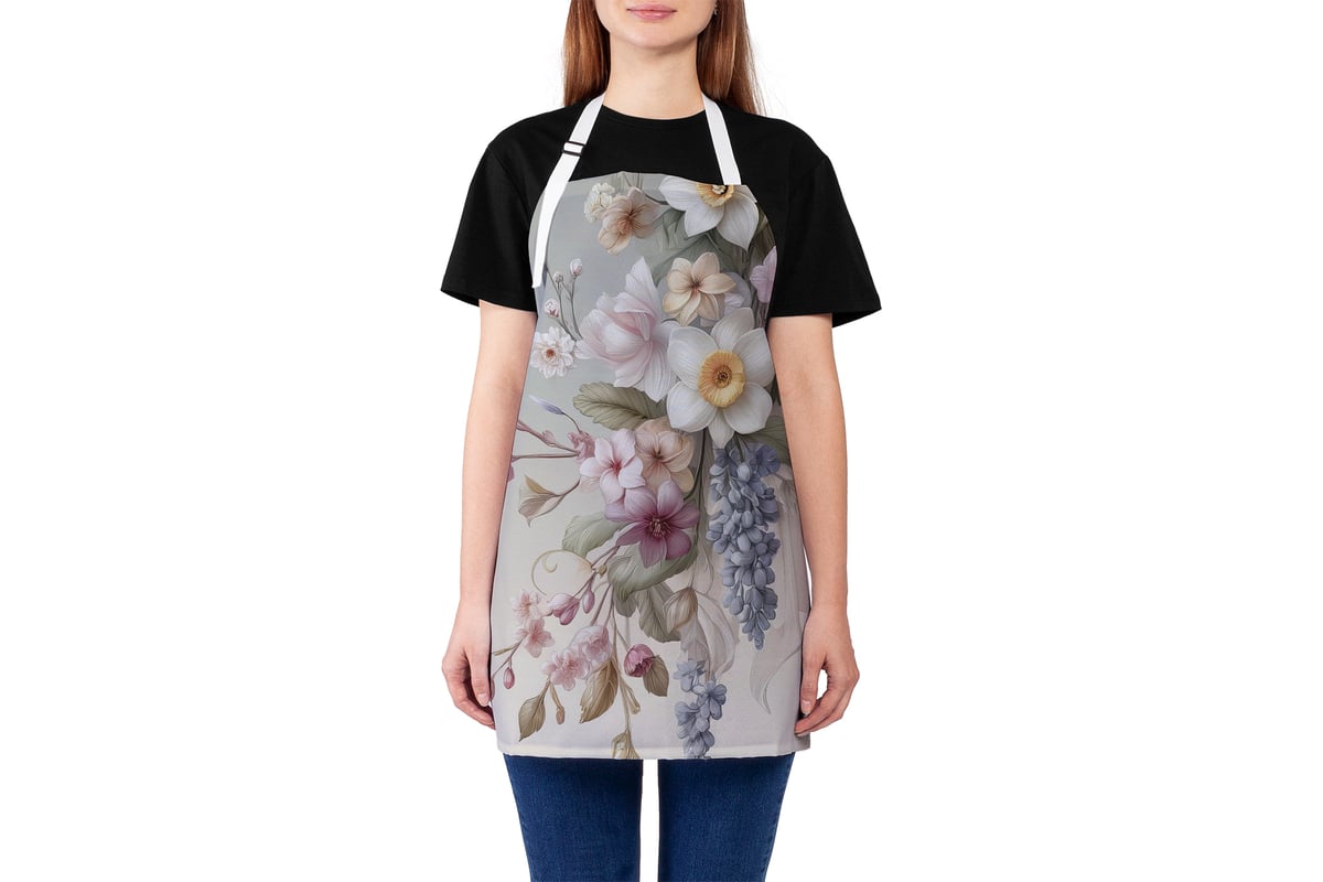 Фартук кухонный JoyArty Украшение цветами, универсальный размер, для женщин и мужчин, ap_sd3474 ...