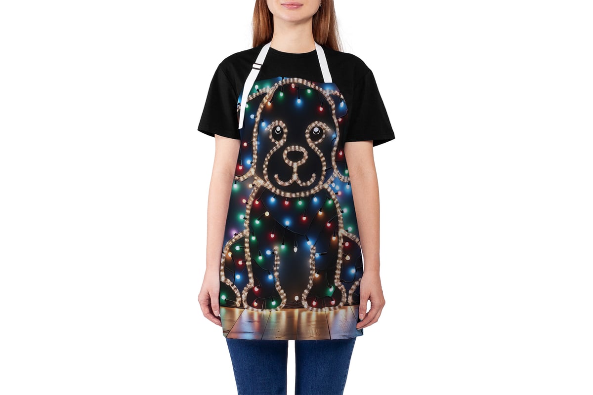 Фартук кухонный JoyArty Песик в огоньках, универсальный размер, для женщин и мужчин, серия Новый ...