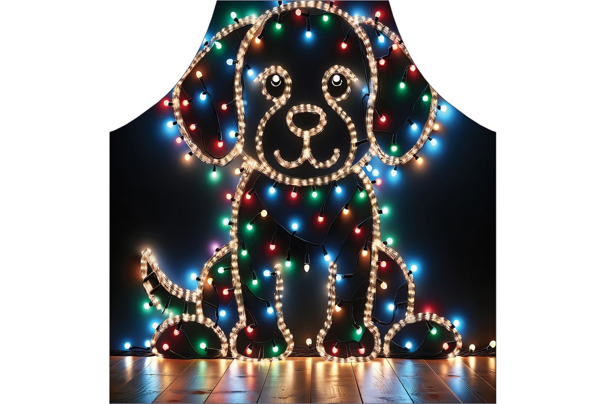 Фартук кухонный JoyArty Песик в огоньках, универсальный размер, для женщин и мужчин, серия Новый ...