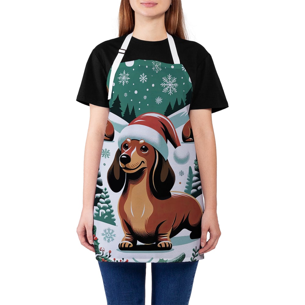 Фартук кухонный JoyArty Таксы на прогулке, универсальный размер, для женщин и мужчин, серия ...