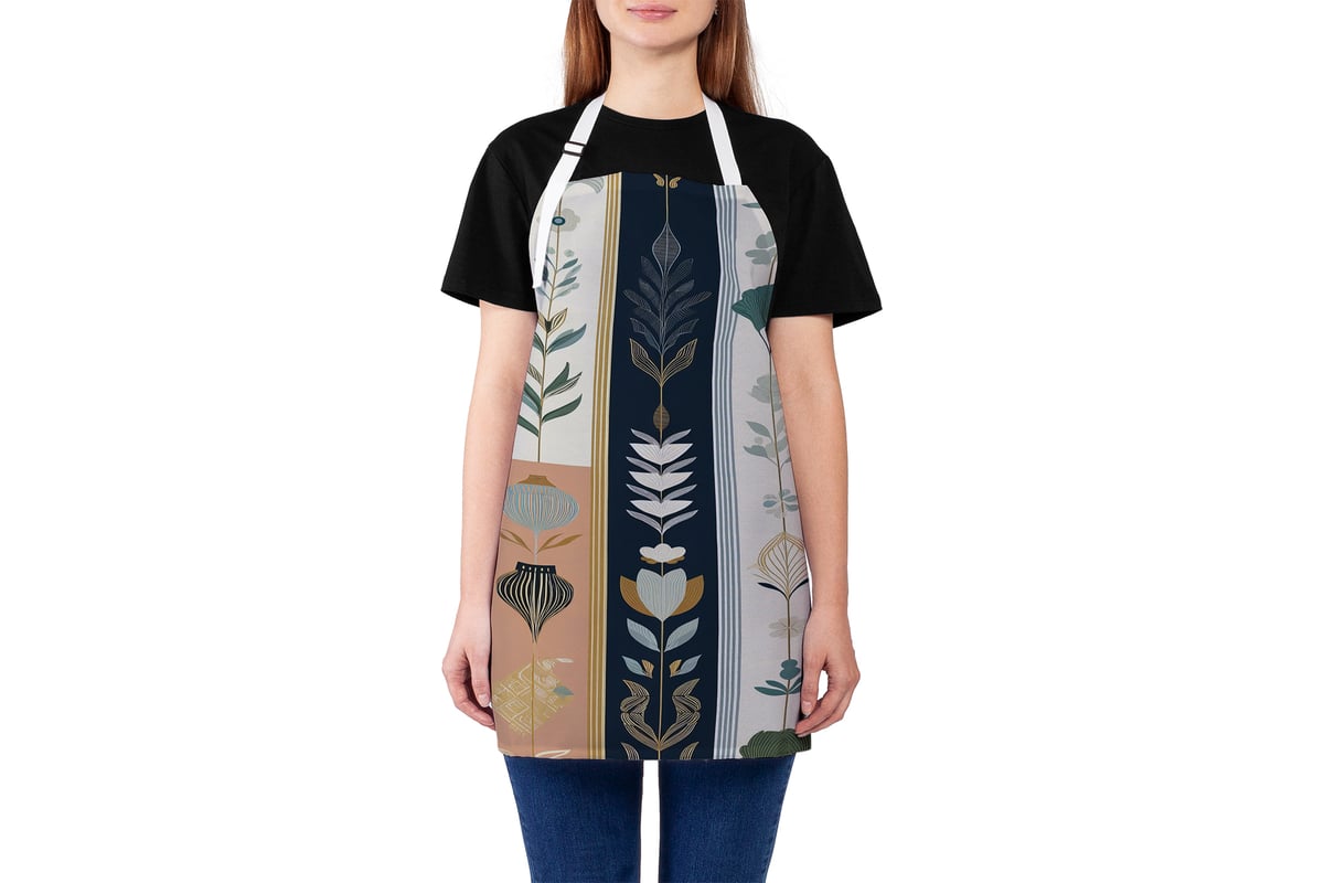 Фартук кухонный JoyArty Цветочные обои, универсальный размер, для женщин и мужчин, ap_sd3410 ...