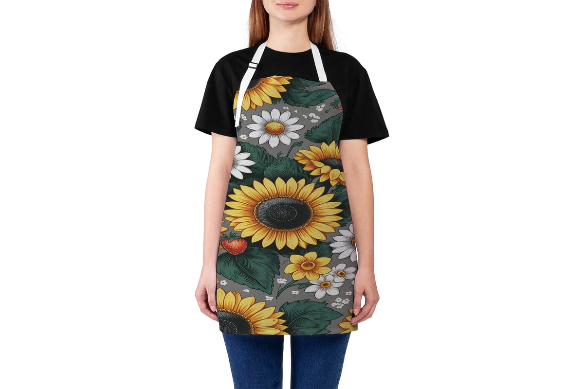 Фартук кухонный JoyArty Поле цветов, универсальный размер, для женщин и мужчин, ap_sd3445 ...