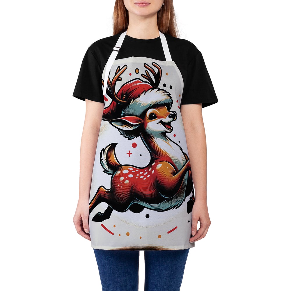 Фартук кухонный JoyArty Радостный олень, универсальный размер, для женщин и мужчин, серия Новый ...