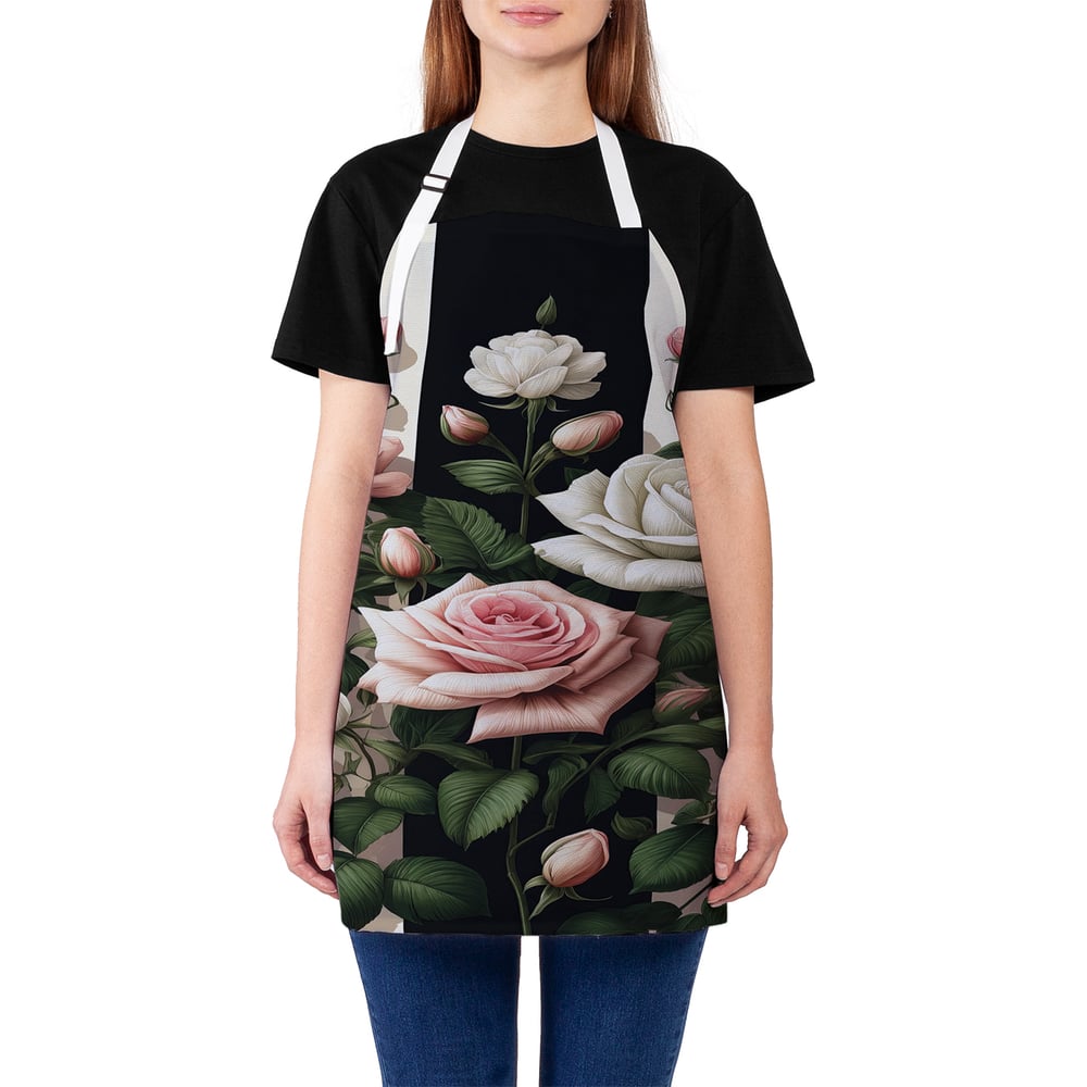 Фартук кухонный JoyArty Розы в полоску, универсальный размер, для женщин и мужчин, ap_sd3441 ...