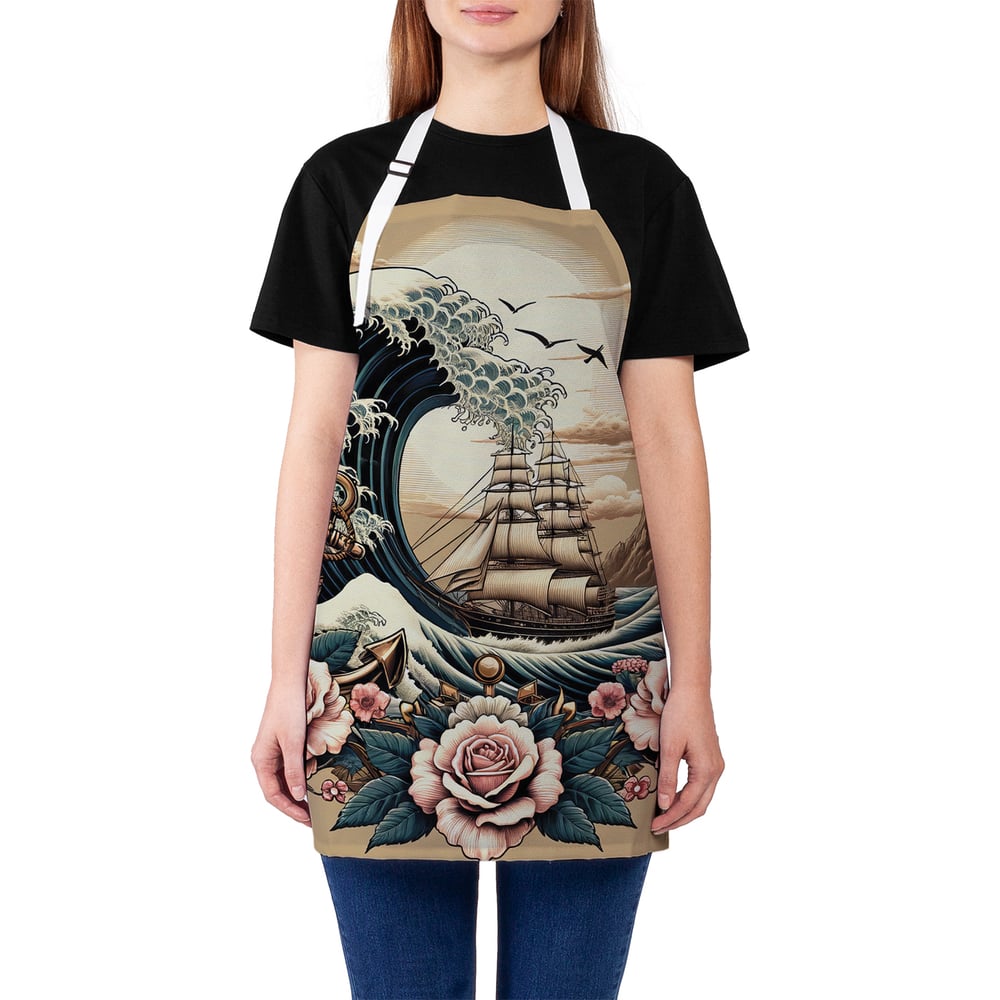 Фартук кухонный JoyArty Розы на волне, универсальный размер, для женщин и мужчин, ap_sd3537 ...
