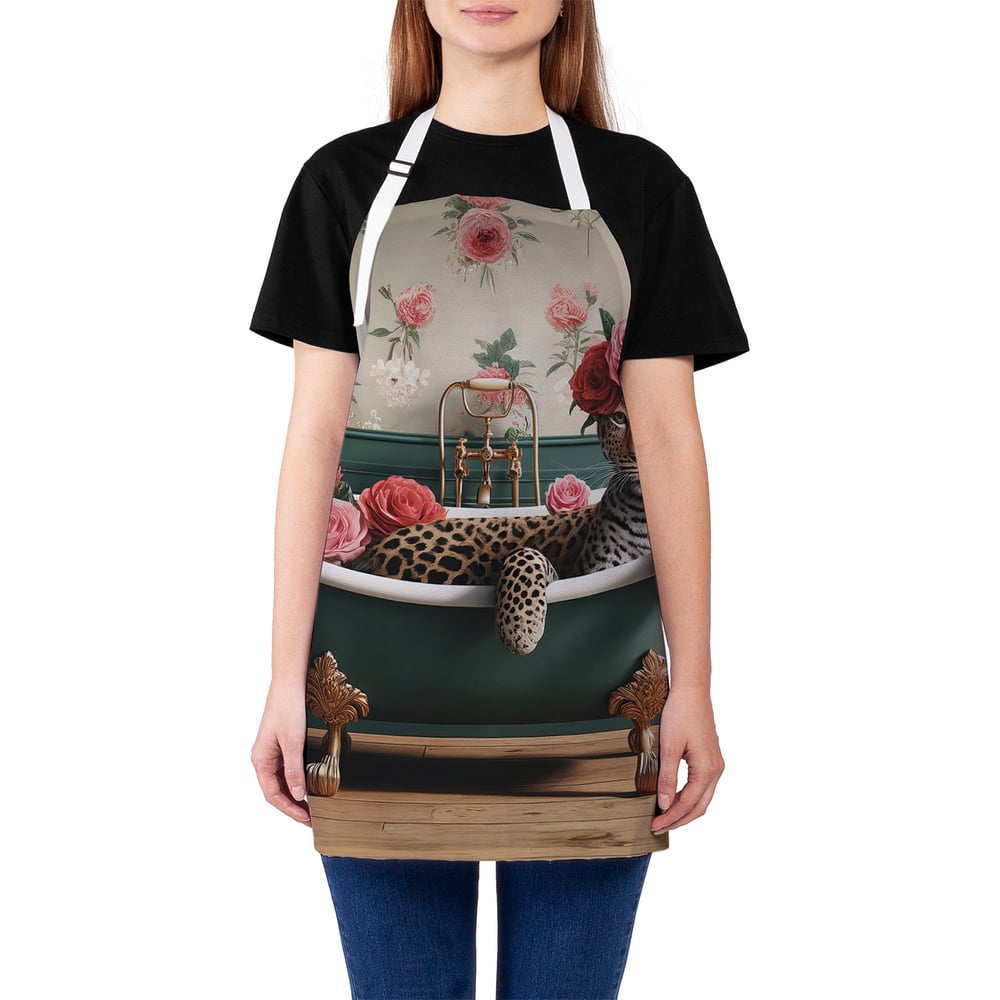 Фартук кухонный JoyArty Леопард в розах, универсальный размер, для женщин и мужчин, ap_sd3541 ...