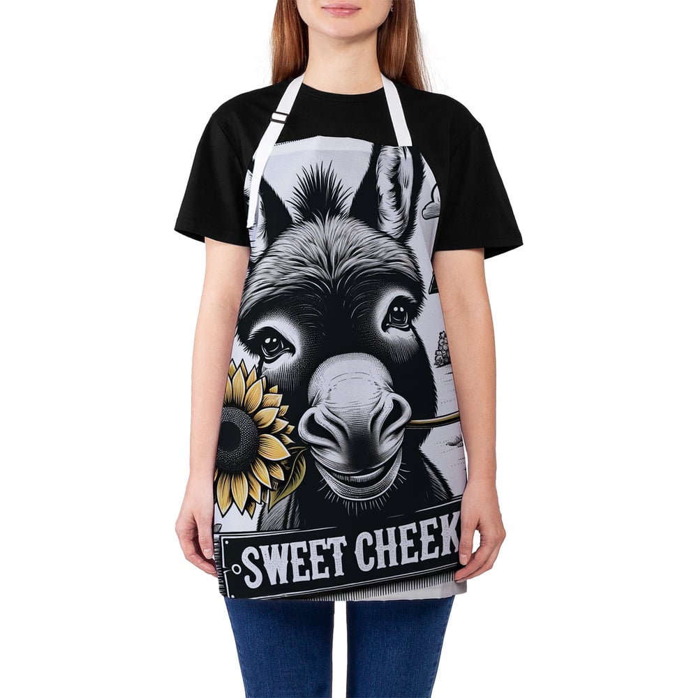 Фартук кухонный JoyArty Фото ослика, универсальный размер, для женщин и мужчин, ap_sd3583 ...