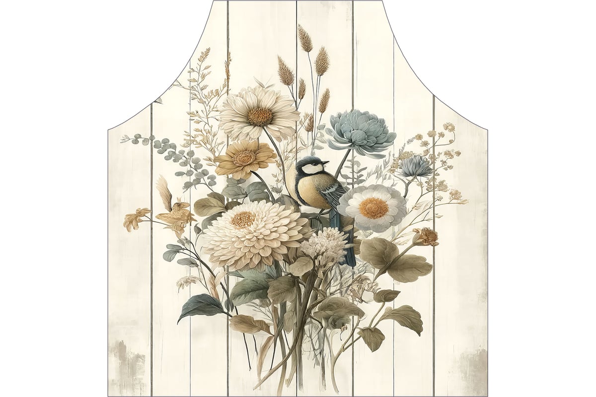 Фартук кухонный JoyArty Полевой букет, универсальный размер, для женщин и мужчин, ap_sd3426 ...