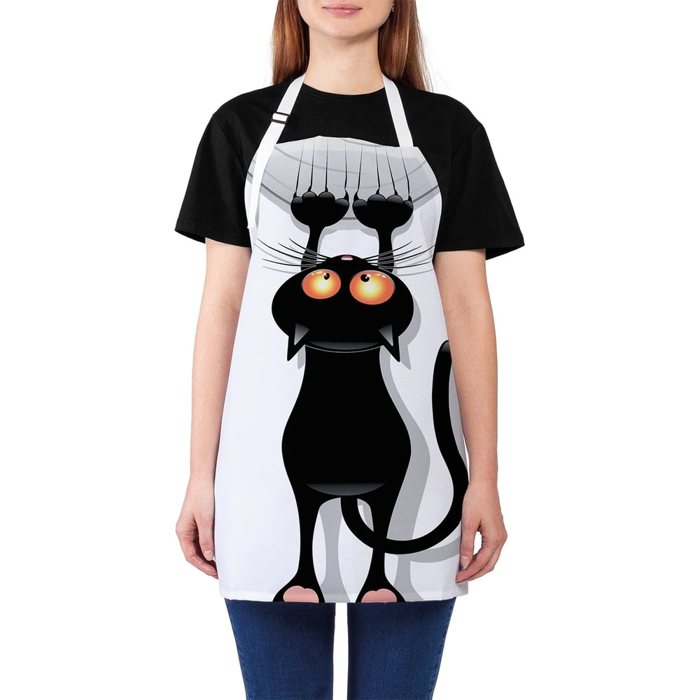Кухонный фартук JOYARTY Кот-шкодник, универсальный размер для женщин и мужчин ap_18507 ...