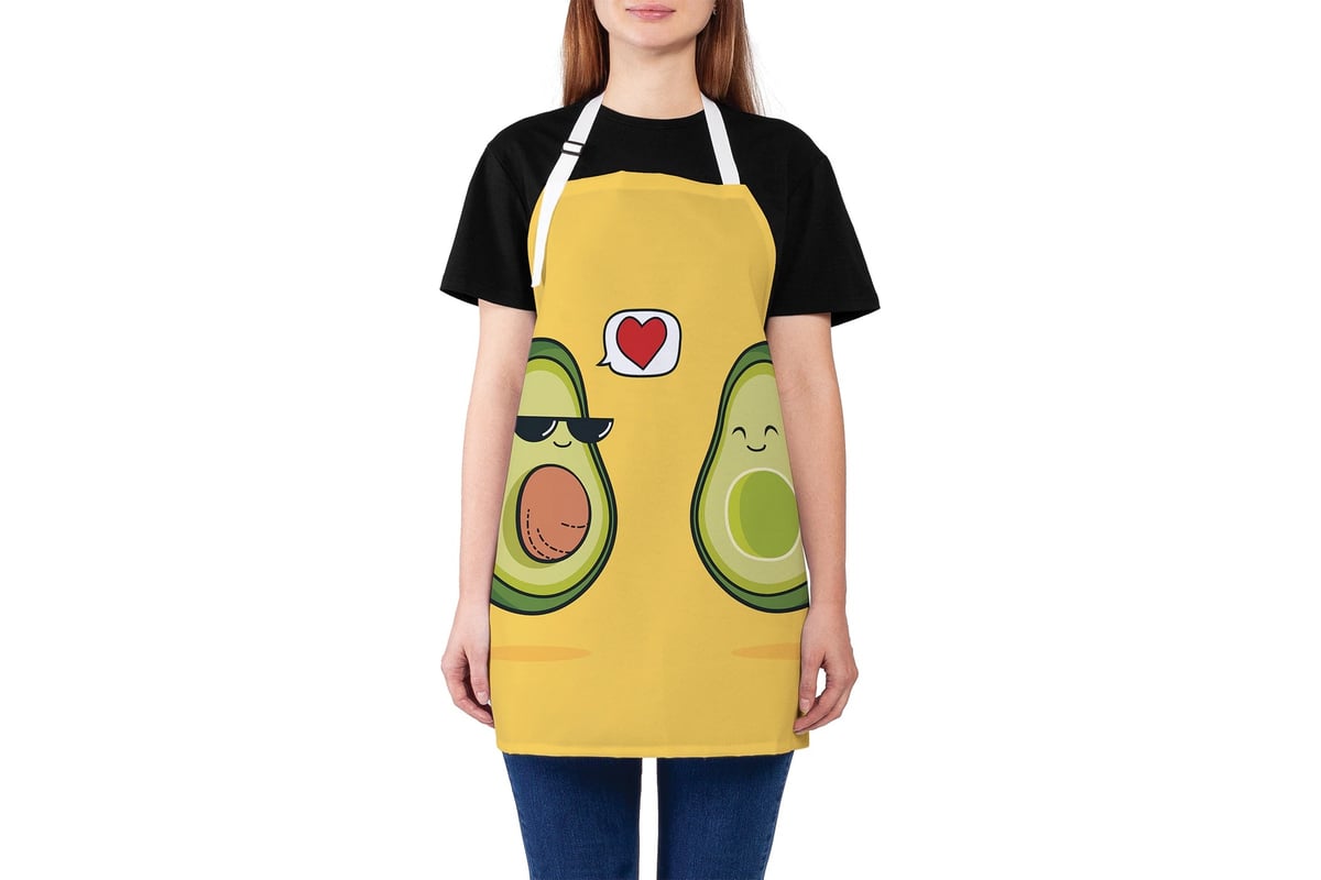 Кухонный фартук JOYARTY Влюбленные авокадо, универсальный размер для женщин и мужчин ap_91961 ...