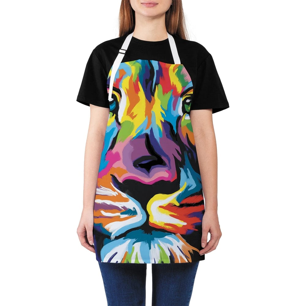Кухонный фартук JOYARTY Лев в ярких красках, универсальный размер для женщин и мужчин ap_78580 ...