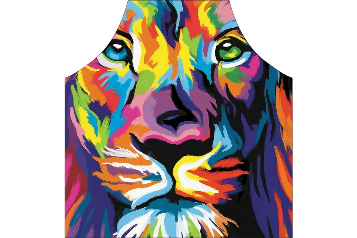 Кухонный фартук JOYARTY Лев в ярких красках, универсальный размер для женщин и мужчин ap_78580 ...
