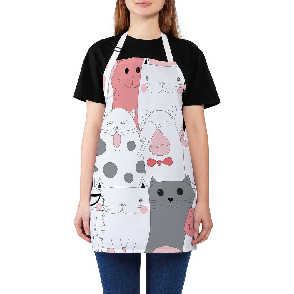 Кухонный фартук JOYARTY Серьезные котята, универсальный размер для женщин и мужчин ap_34018 ...