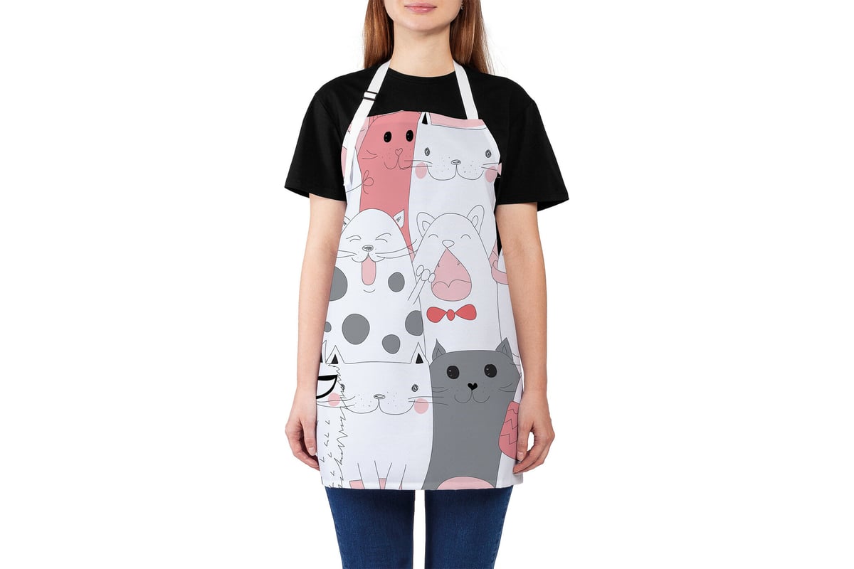 Кухонный фартук JOYARTY Серьезные котята, универсальный размер для женщин и мужчин ap_34018 ...