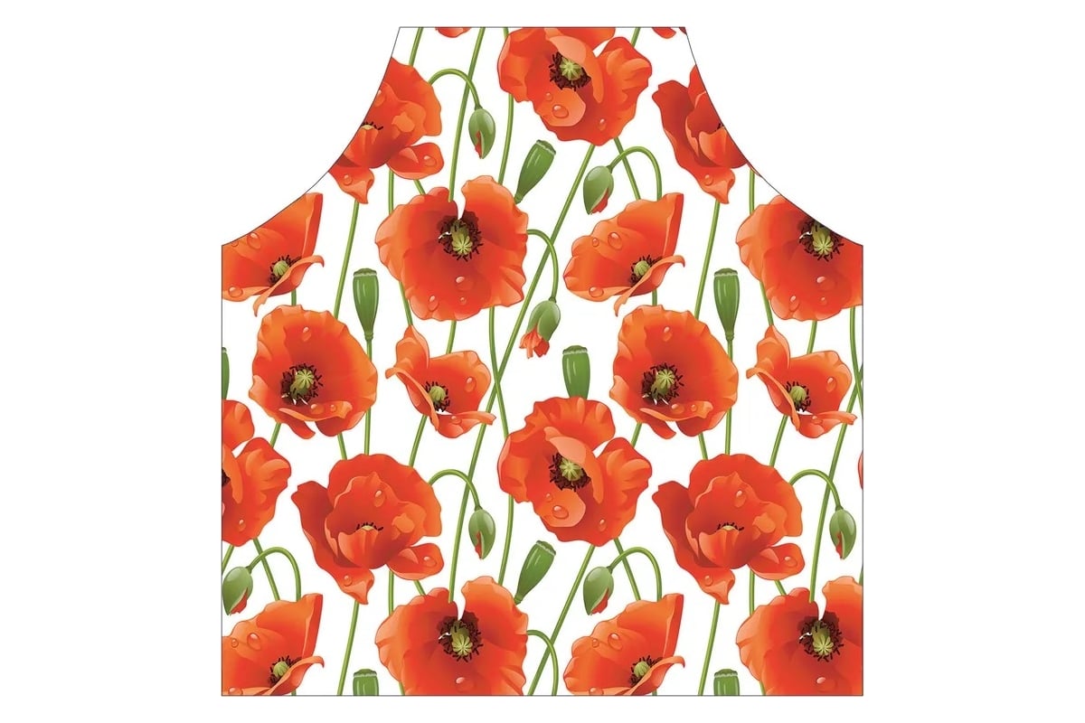 Кухонный фартук JOYARTY Бескрайние маки, универсальный размер для женщин и мужчин ap_11900 ...