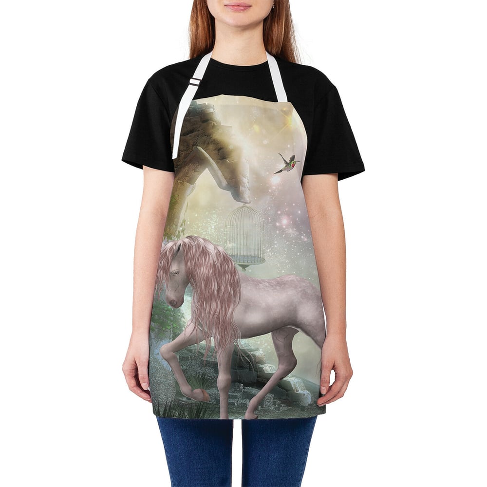 Кухонный фартук JOYARTY Усталость единорога, универсальный размер для женщин и мужчин ap_12392 ...