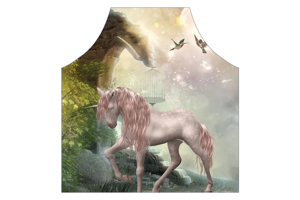 Кухонный фартук JOYARTY Усталость единорога, универсальный размер для женщин и мужчин ap_12392 ...