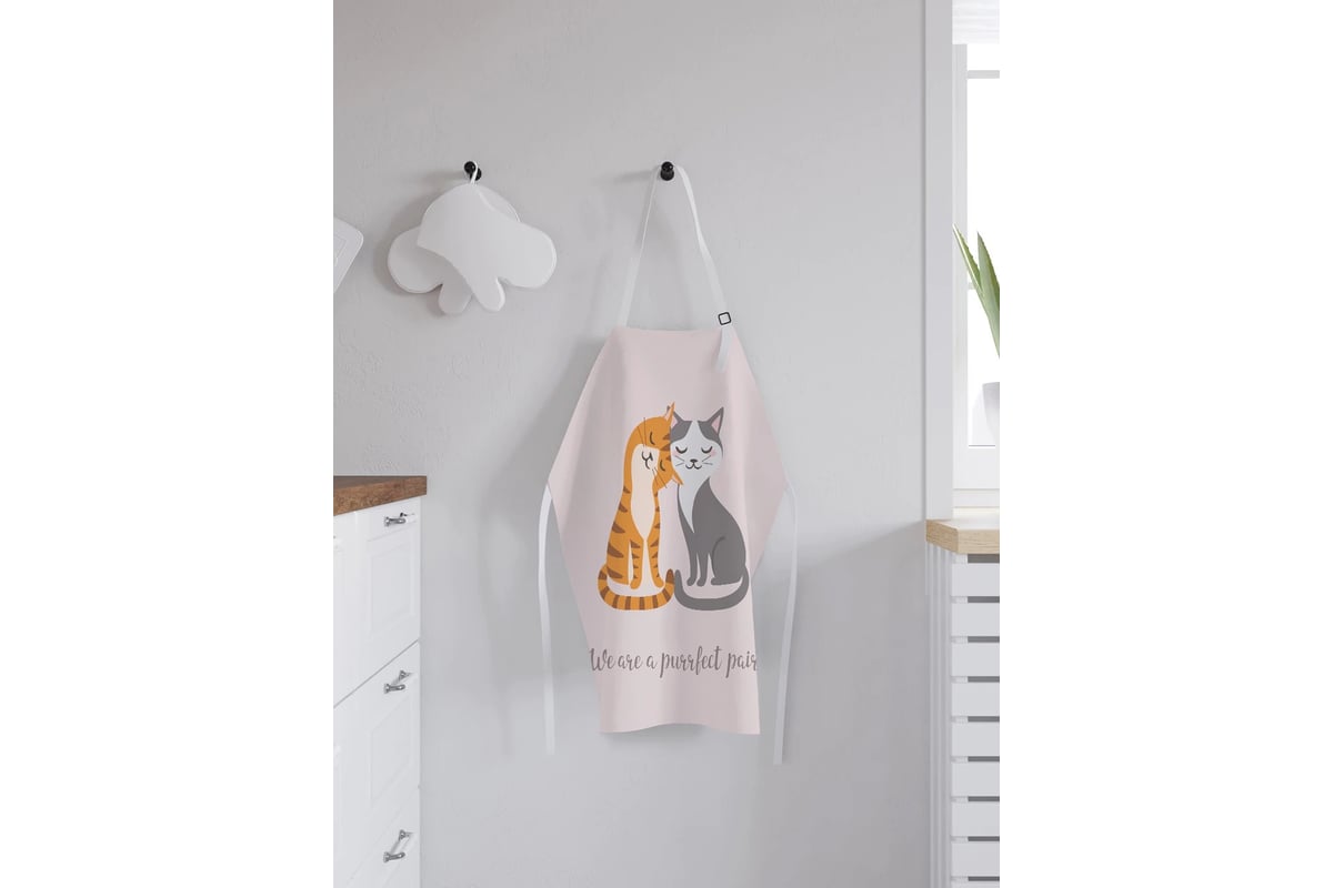 Кухонный фартук JOYARTY Лучшая пара котиков, универсальный размер для женщин и мужчин ap_92004 ...