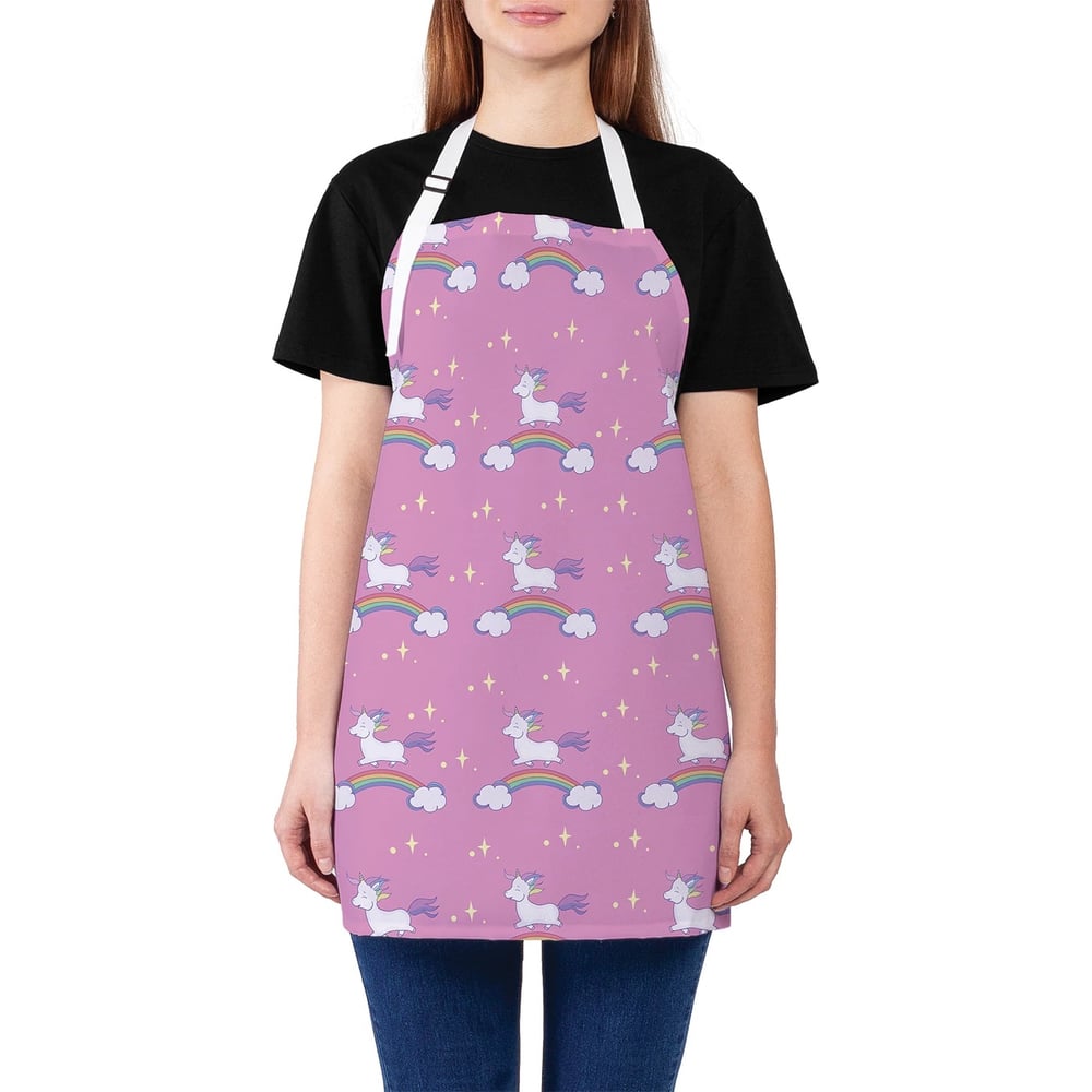 Кухонный фартук JOYARTY Единорог на радуге, универсальный размер для женщин и мужчин ap_19538 ...