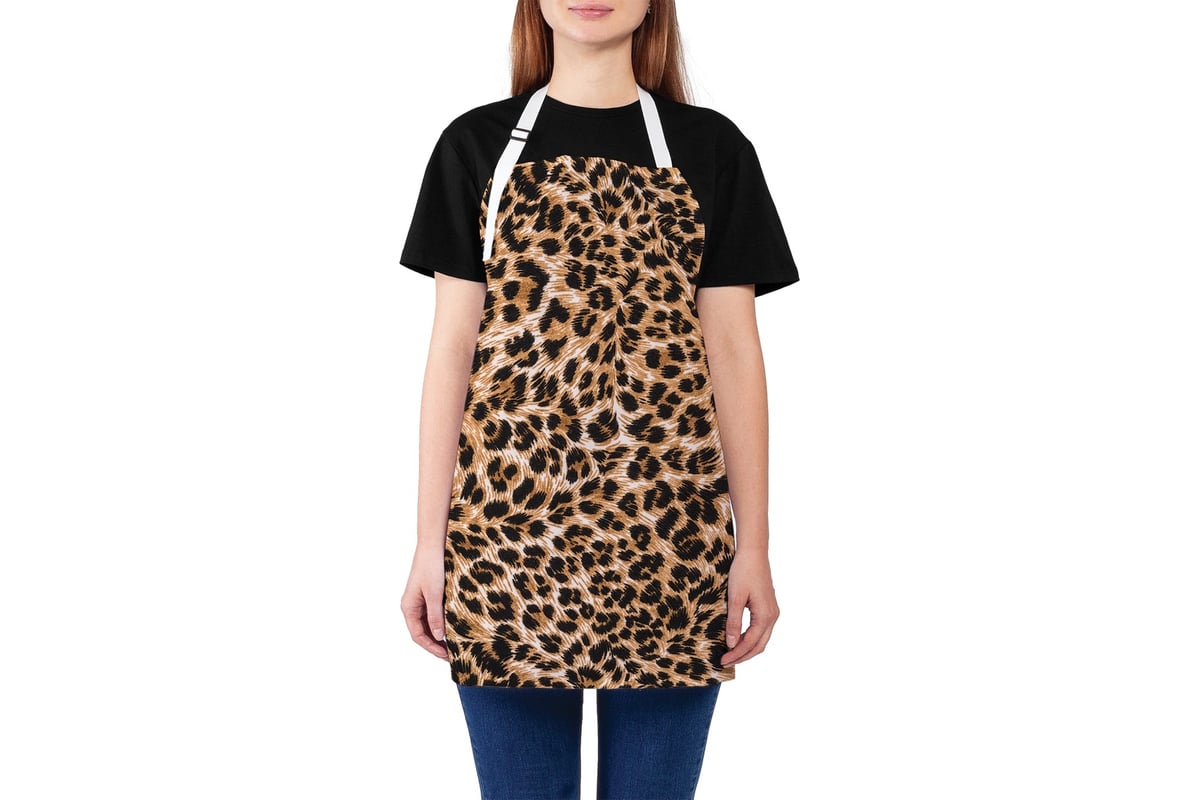 Кухонный фартук JOYARTY Расцветка леопарда, универсальный размер для женщин и мужчин ap_209440 ...