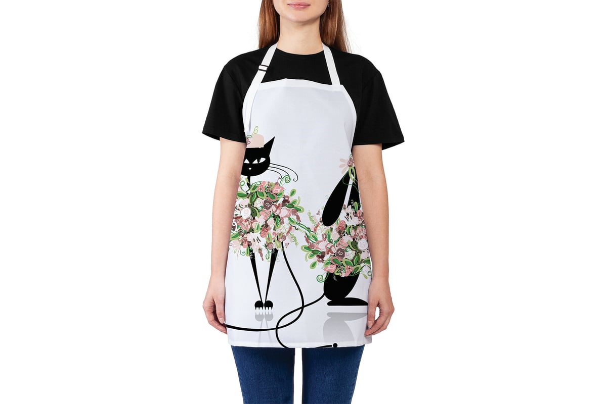 Кухонный фартук JOYARTY Цветочные питомцы, универсальный размер для женщин и мужчин ap_9732 ...