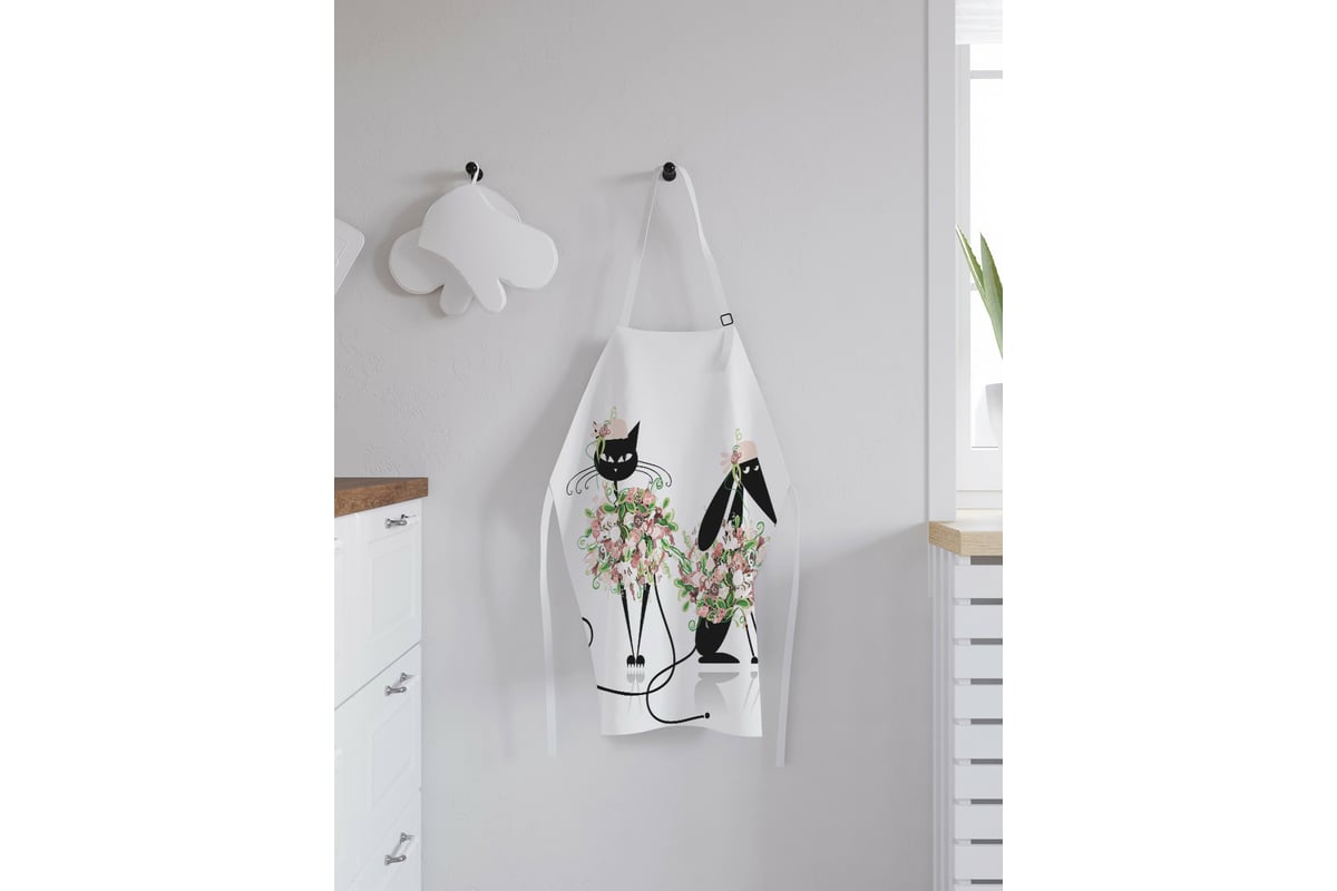 Кухонный фартук JOYARTY Цветочные питомцы, универсальный размер для женщин и мужчин ap_9732 ...