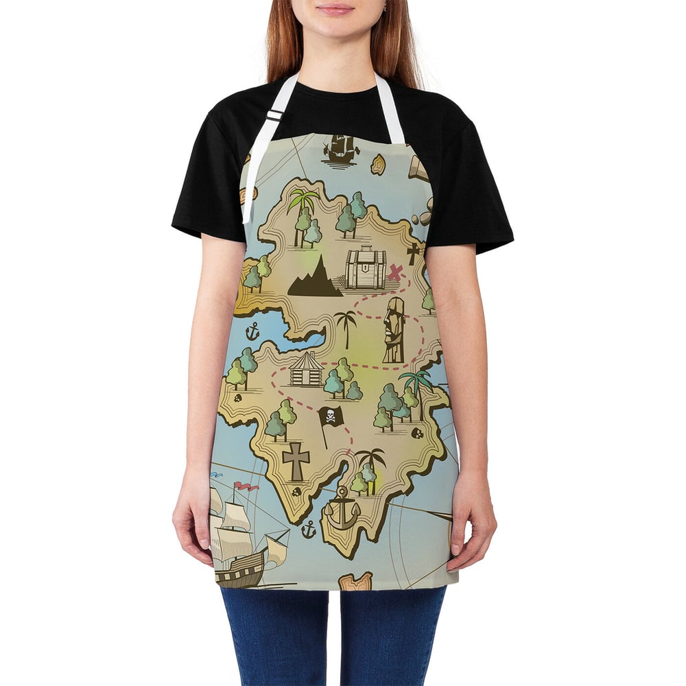 Кухонный фартук JOYARTY Пиратские сокровища, универсальный размер для женщин и мужчин ap_18566 ...