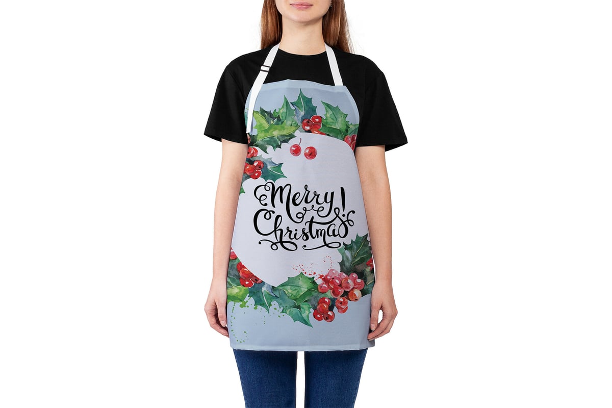 Кухонный фартук JOYARTY Омела на рождество, универсальный размер для женщин и мужчин ap_380826 ...