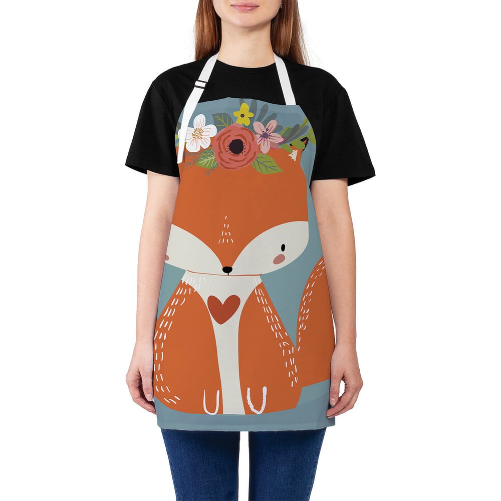 Кухонный фартук JOYARTY Скромная лисичка, универсальный размер для женщин и мужчин ap_378476 ...