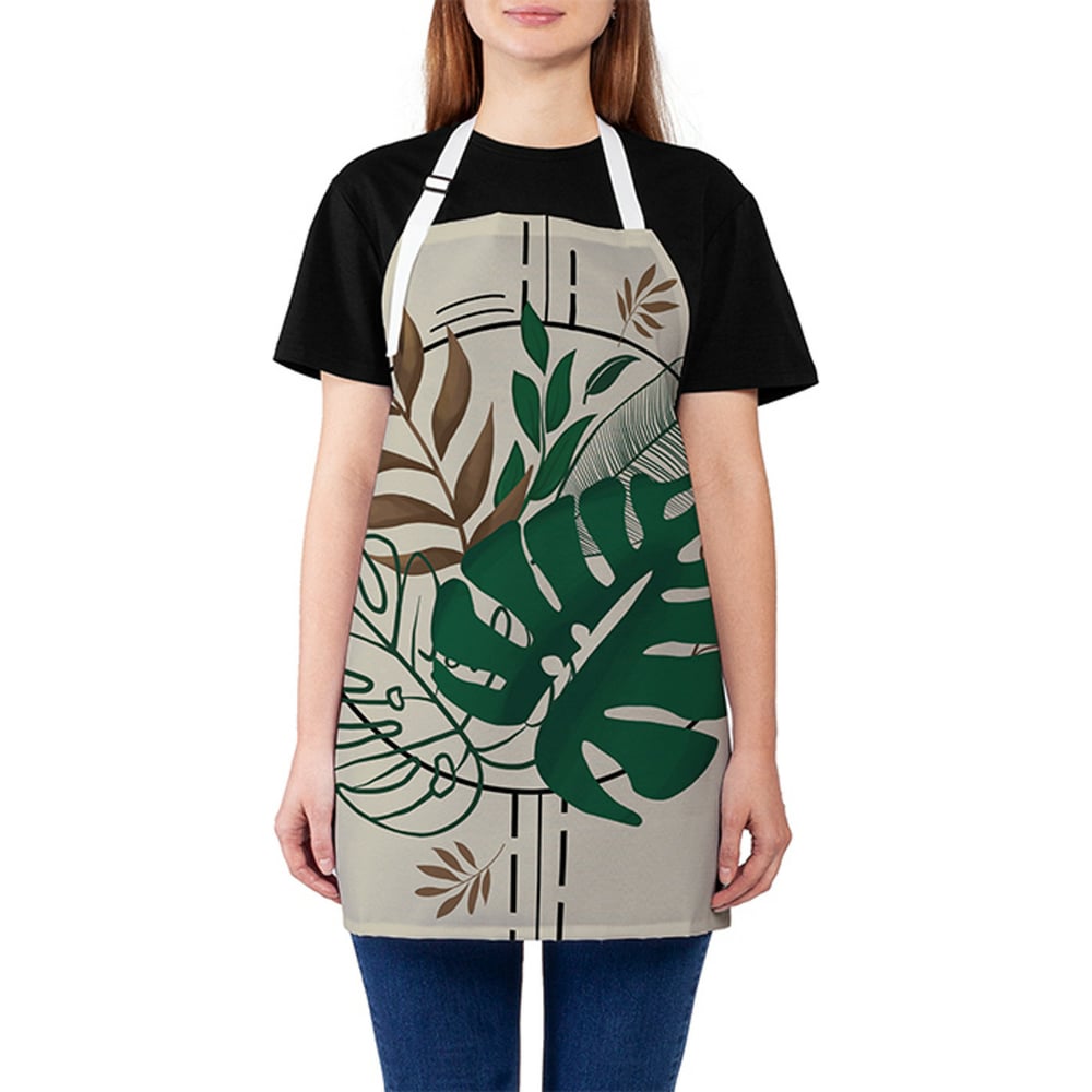 Кухонный фартук JOYARTY Листья монстеры, универсальный размер для женщин и мужчин ap_420329 ...