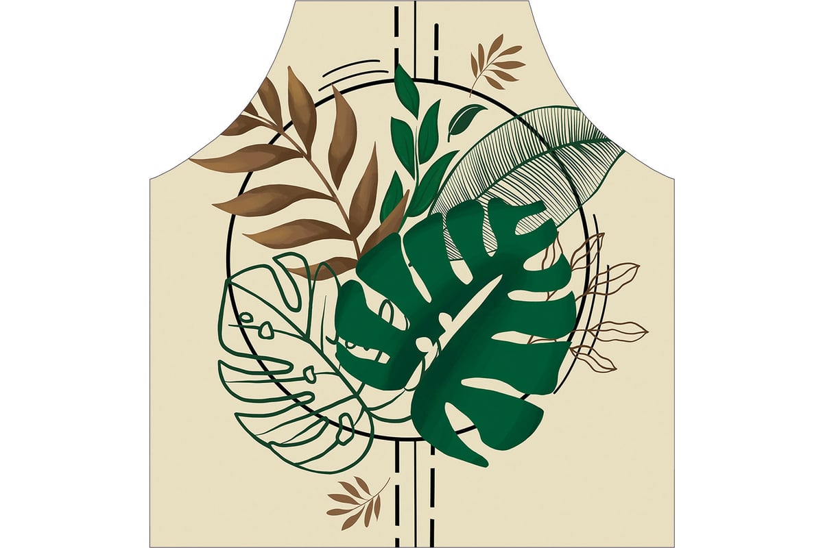 Кухонный фартук JOYARTY Листья монстеры, универсальный размер для женщин и мужчин ap_420329 ...