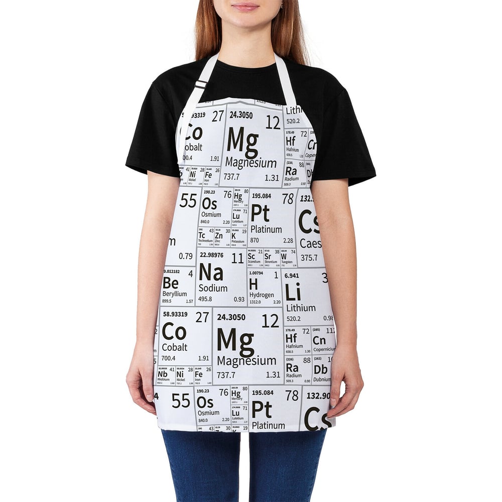 Кухонный фартук JOYARTY Химические элементы, универсальный размер для женщин и мужчин ap_33446 ...