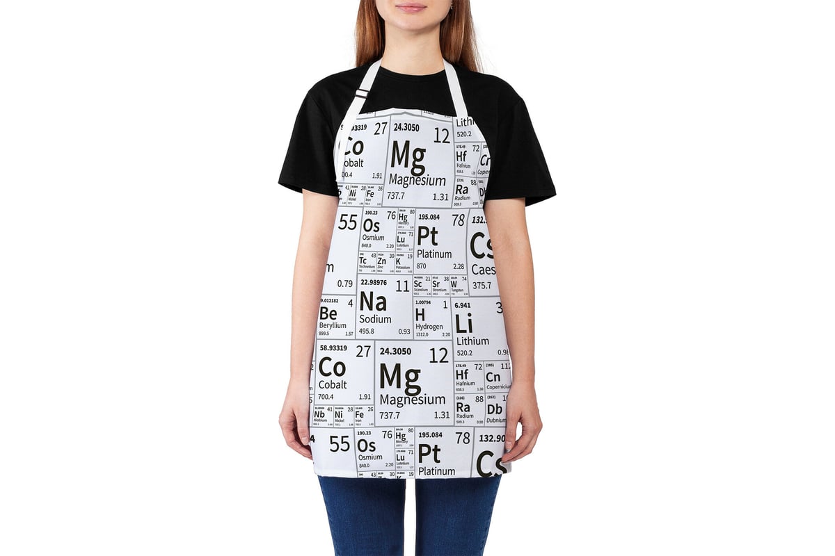 Кухонный фартук JOYARTY Химические элементы, универсальный размер для женщин и мужчин ap_33446 ...