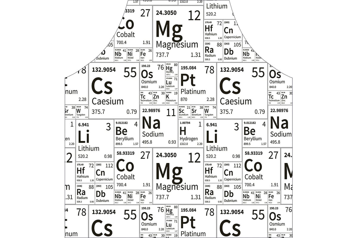 Кухонный фартук JOYARTY Химические элементы, универсальный размер для женщин и мужчин ap_33446 ...
