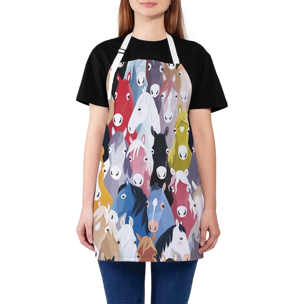 Кухонный фартук JOYARTY Конная радуга, универсальный размер для женщин и мужчин ap_12428 ...