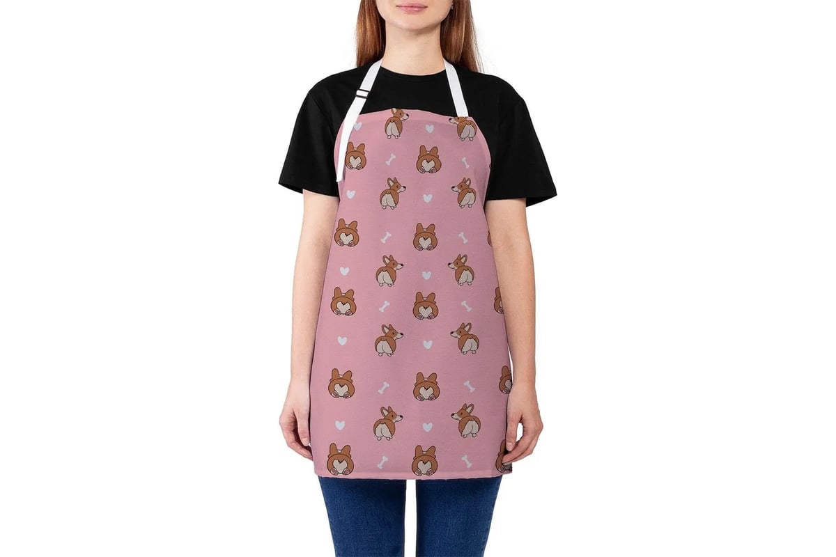Кухонный фартук JOYARTY Смешные корги, универсальный размер для женщин и мужчин ap_385252 ...
