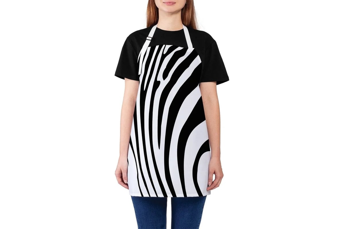 Кухонный фартук JOYARTY Зебровый узор, универсальный размер для женщин и мужчин ap_12963 ...