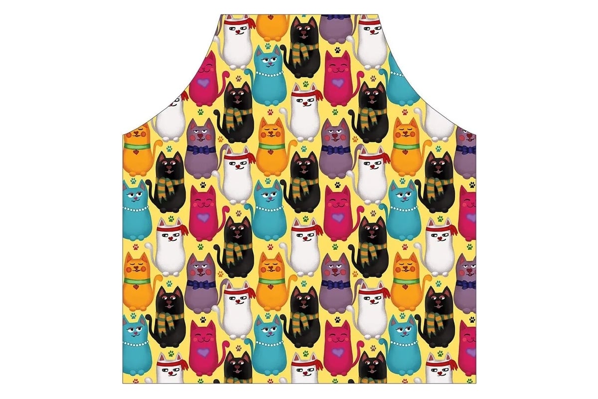 Кухонный фартук JOYARTY Стильные котики, универсальный размер для женщин и мужчин ap_378649 ...
