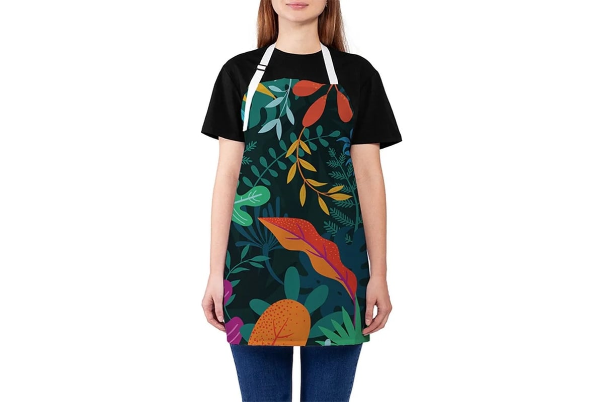 Кухонный фартук JOYARTY Лесные листья и растения, универсальный размер для женщин и мужчин ap ...